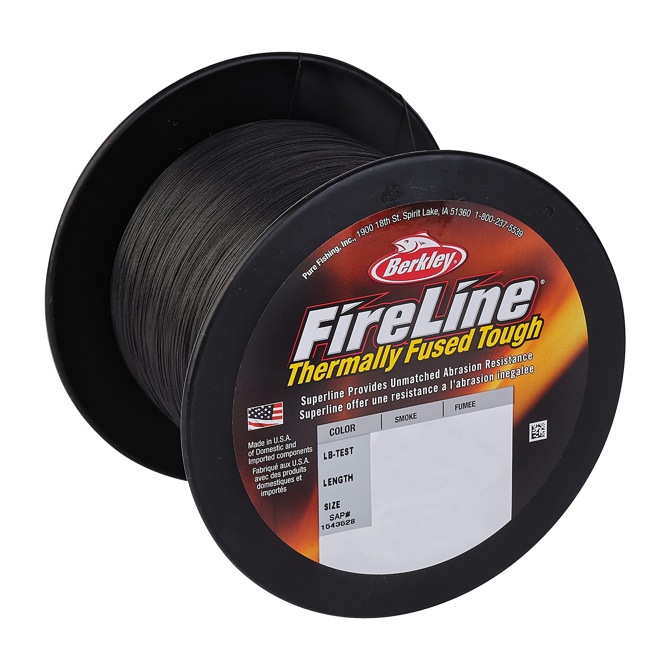 Berkley FireLine® Superline, Smoke, 10lb | 4.5kg, 1500yd | 1371m Fishing Line, Suitable for Freshwater Environments