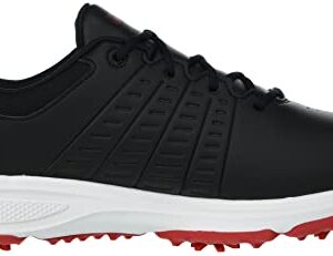 Skechers Men's Torque Waterproof Golf Shoe, Black/Red Sole, 10