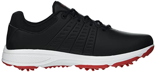 Skechers Men's Torque Waterproof Golf Shoe, Black/Red Sole, 10