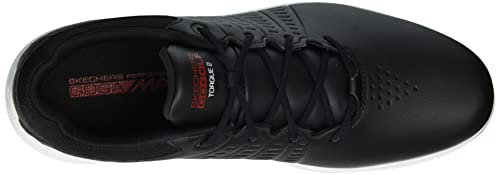 Skechers Men's Torque Waterproof Golf Shoe, Black/Red Sole, 10