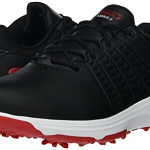 Skechers Men's Torque Waterproof Golf Shoe, Black/Red Sole, 10