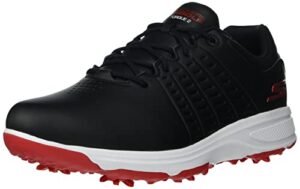 skechers men's torque waterproof golf shoe, black/red sole, 10