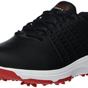 Skechers Men's Torque Waterproof Golf Shoe, Black/Red Sole, 10