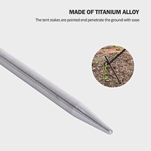 Boundless Voyage 6pcs Titanium Alloy Tent Pegs Outdoor Camping Awning Tent Stakes Lightweight Hiking Climbing Tent Nail Ti4014P