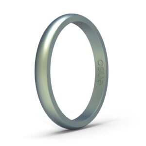 enso rings halo elements silicone ring – stackable wedding engagement band – thin minimalist band – 2.54mm wide, 1.5mm thick (volcanic ash, 8)