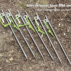 Boundless Voyage 6pcs Titanium Alloy Tent Pegs Outdoor Camping Awning Tent Stakes Lightweight Hiking Climbing Tent Nail Ti4014P