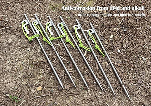 Boundless Voyage 6pcs Titanium Alloy Tent Pegs Outdoor Camping Awning Tent Stakes Lightweight Hiking Climbing Tent Nail Ti4014P