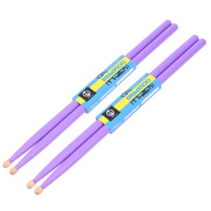 milisten 2 pairs purple maple percussion drum sticks maple wood drumsticks non slip drum sticks wood tip maplewood drumstick for kids students and adults