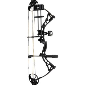 DIAMOND ARCHERY Infinite 305 Adjustable Fully Accessorized Hunting Compound Bow - 7-70 LBS Draw Weight, 19"-31" Draw Length, 305 FPS, Right Hand, Black