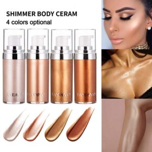 Yeweian Face Body Luminizer, Liquid Highlighter Makeup, Face Body Shimmer Glow Illuminator, Bronzer Smooth Shine Shimmer Liquid Foundation, Waterproof Moisturizing Body Highlighter