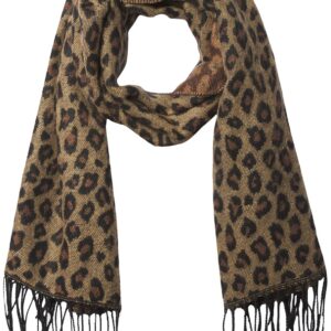 Amazon Essentials Women's Blanket Scarf, Camel, Cheetah, One Size