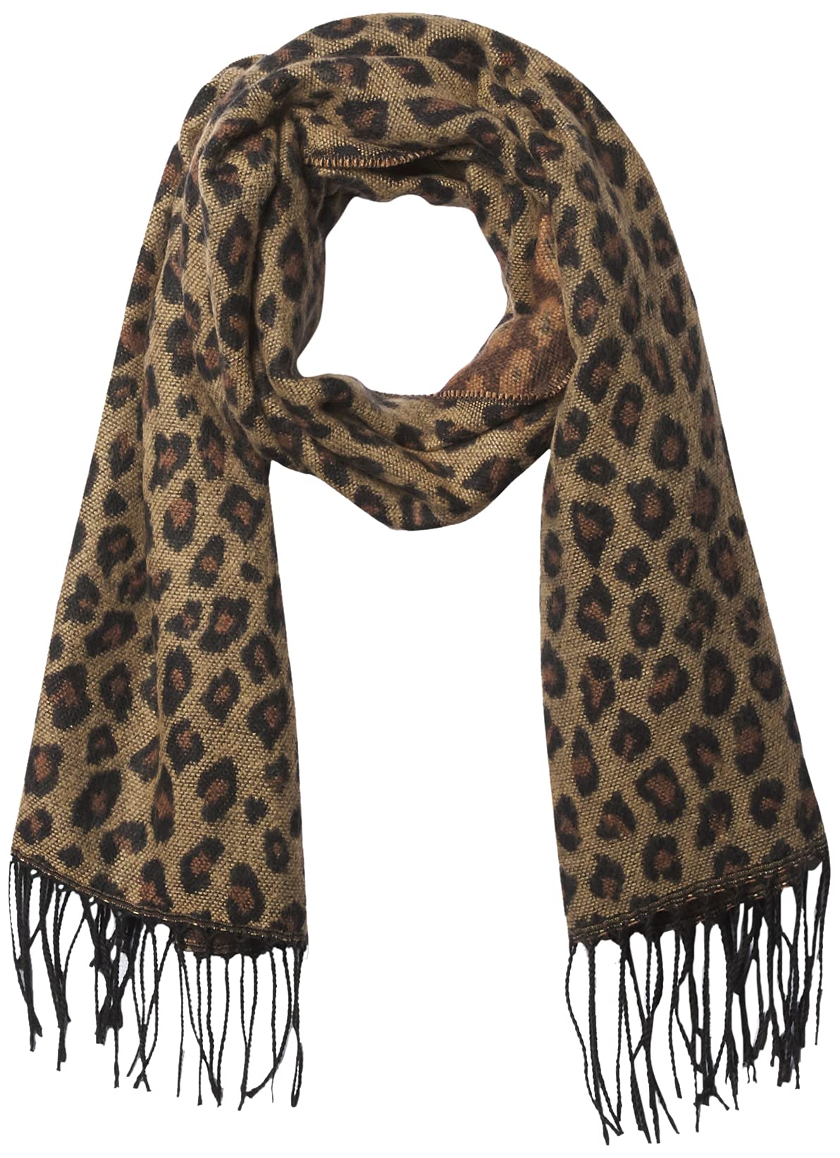 Amazon Essentials Women's Blanket Scarf, Camel, Cheetah, One Size