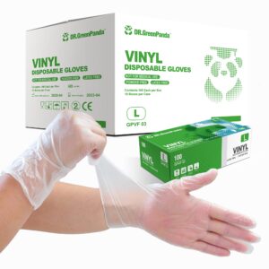 dr.greenpanda large 1000pcs great value pack clear vinyl disposable gloves food safe food service food prep food handling cooking cleaning multipurpose light work latex free powder free non-sterile