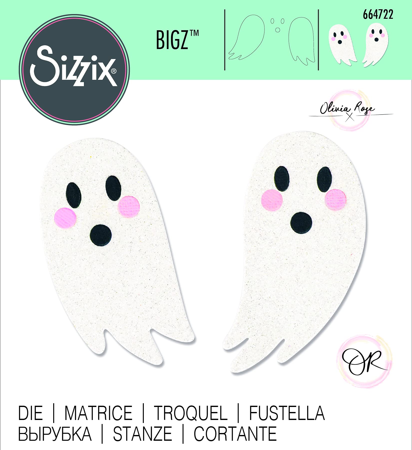 Sizzix Bigz Die-Cute Ghost by Olivia Rose, 664722, Multicolor