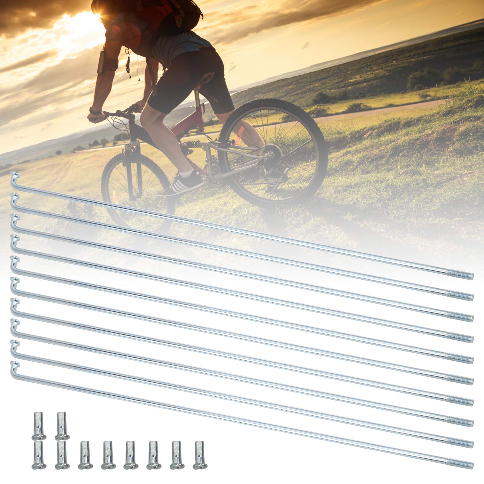 VGEBY 10pcs/Set 13G 80mm-310mm Mountain Bike Spokes Stainless Steel Spokes Bicycle Tricycle Accessories Toyfigure Riding Racks and Storage(220MM£©