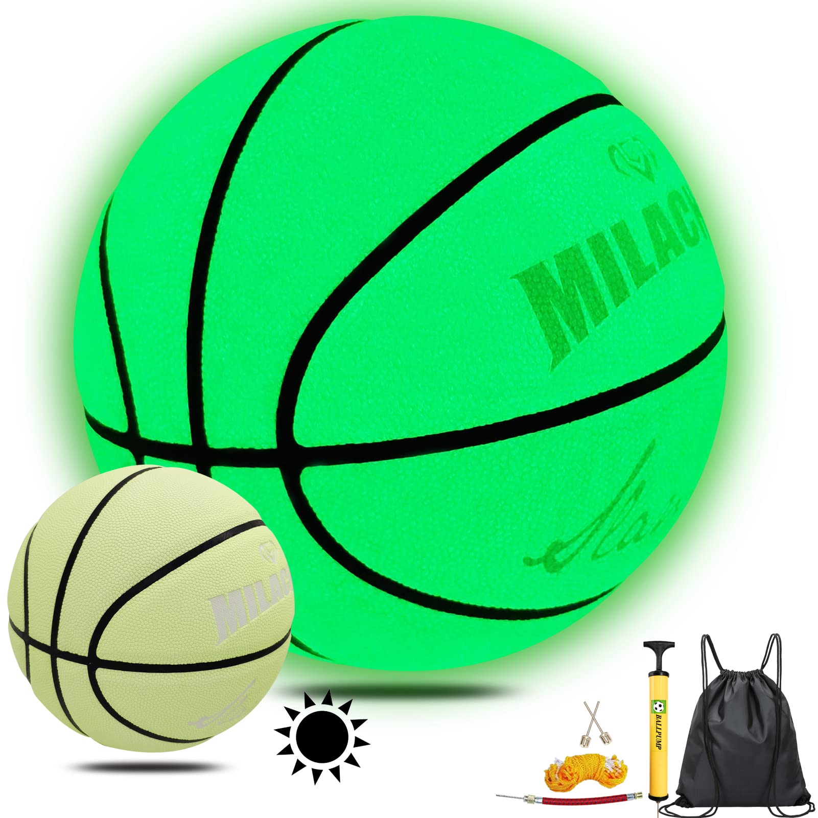 MILACHIC Women's Glow in the Dark Basketball, Size 6, 28.5"