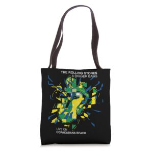 official rolling stones a bigger bang bursting tongue logo tote bag