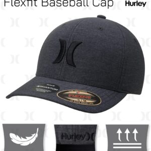 Hurley Men’s Hat – Phantom Flexfit Fitted Baseball Cap, Size Large-X-Large, Black