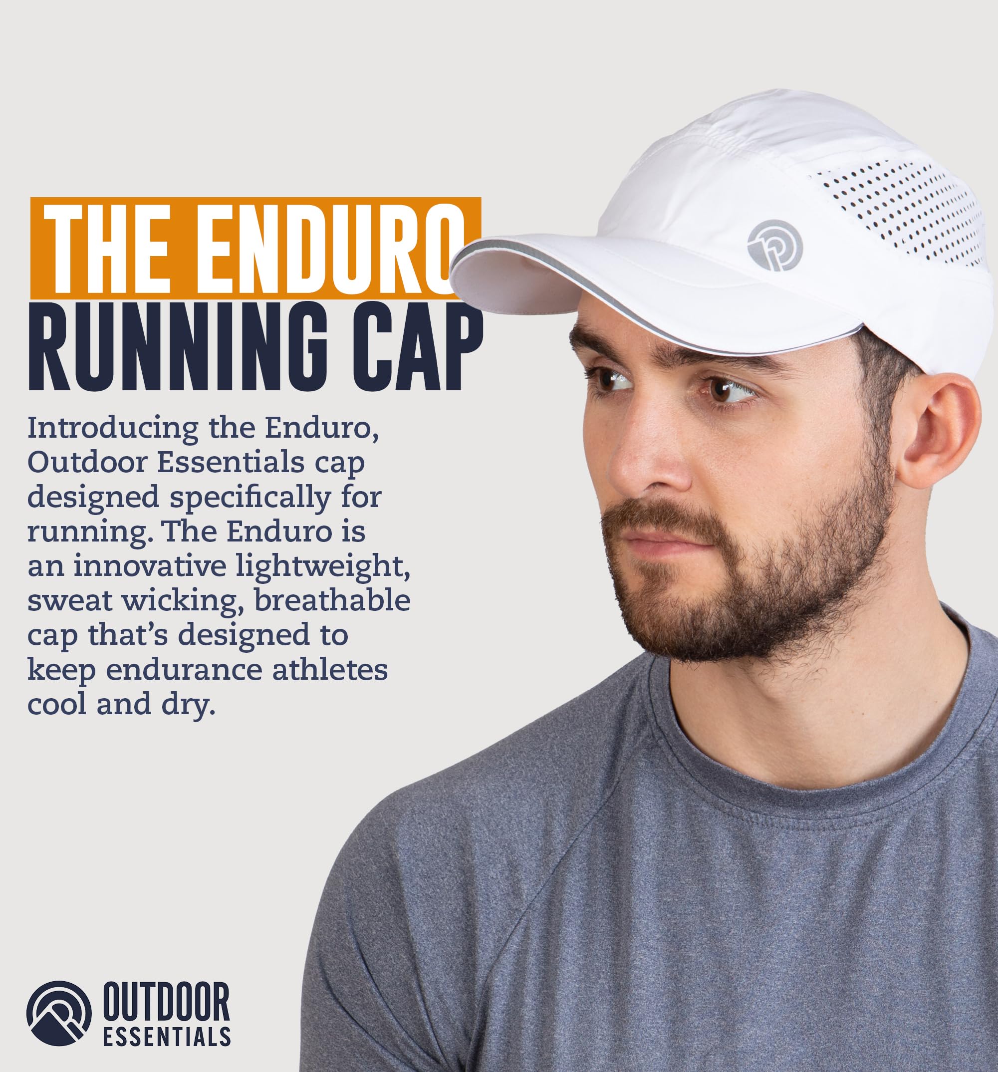 Running Hat for Men - Dry Fit Running Cap for Women, Tennis Hats, Breathable Hat, Workout Cap for Baseball,Sweat Wicking Hat White