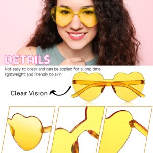 Colzzy 16 Pair Heart Shaped Sunglasses Candy Color Glasses Frameless Sunglasses for Party Women(Fresh Colors)