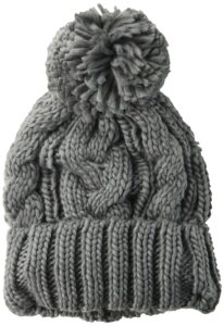 amazon essentials women's chunky cable beanie with yarn, charcoal, one size