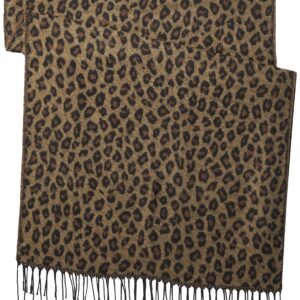 Amazon Essentials Women's Blanket Scarf, Camel, Cheetah, One Size