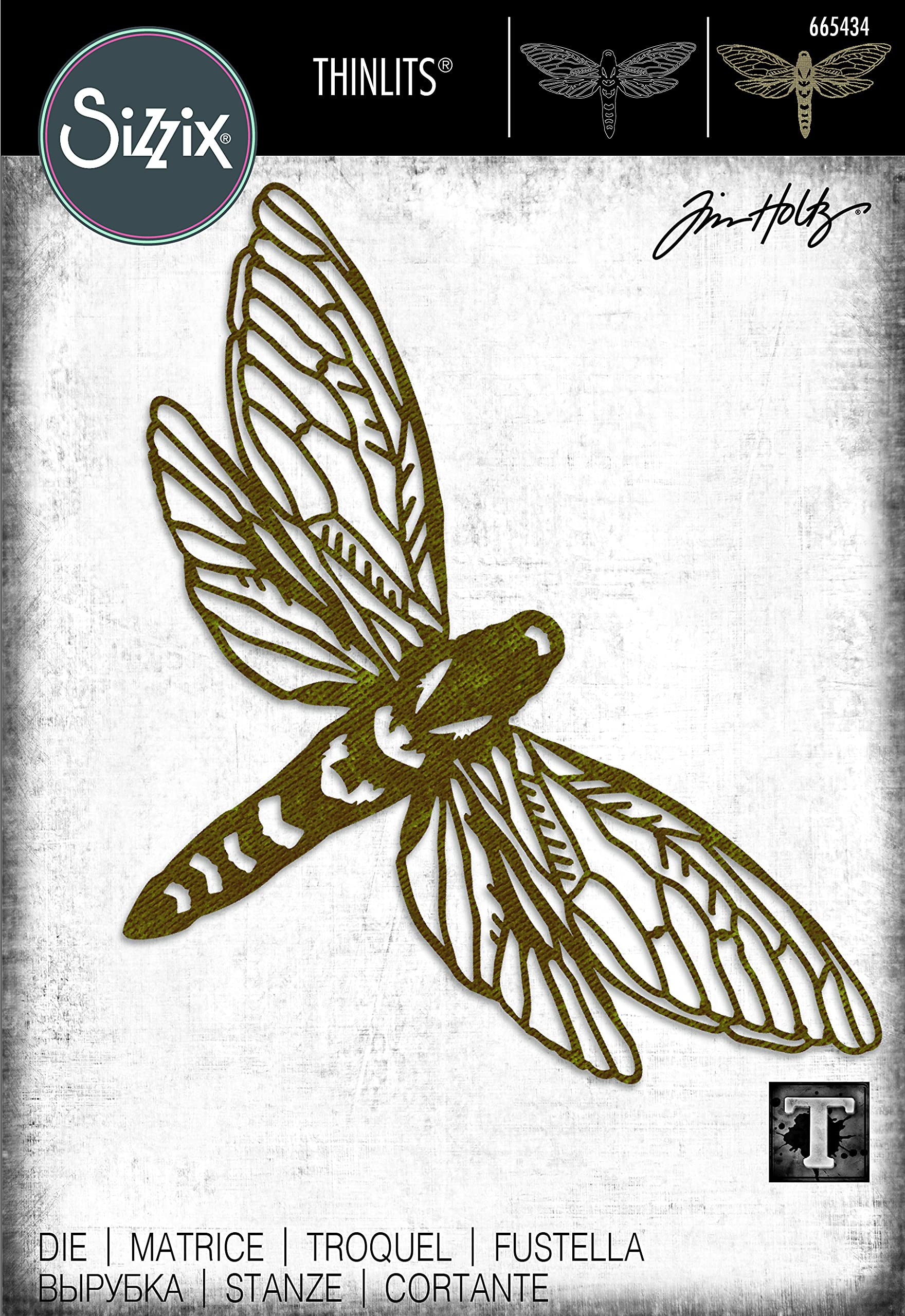 Sizzix Thinlits Die - Perspective Moth by Tim Holtz, 665434