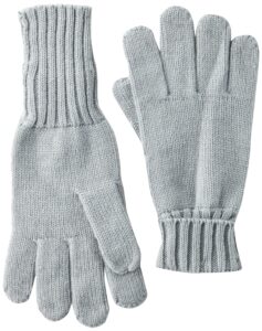 amazon essentials women's ribbed gloves, grey, one size