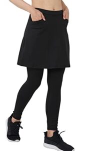 alvon women knee length skirts with leggings modest skirt with leggings golf skirt with leggings athletic skort with leggings black l