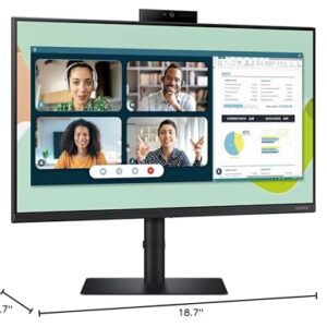 Samsung S40VA Series 24-Inch Computer Monitor, HDMI Monitor, 75Hz Monitor, IPS Monitor, Built-in Webcam, Built-in Speaker & Mic, FreeSync Premium (LS24A400VENXZA)