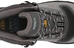 KEEN Women's Durand Evo Mid Height Waterproof Backpacking Hiking Boot, Steel Grey/Cloud Blue, 7