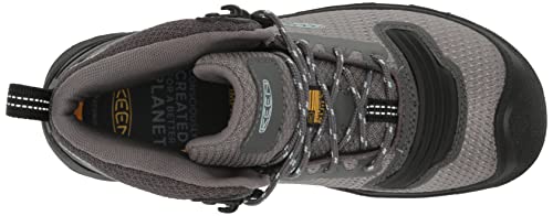 KEEN Women's Durand Evo Mid Height Waterproof Backpacking Hiking Boot, Steel Grey/Cloud Blue, 7