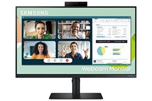 samsung s40va series 24-inch computer monitor, hdmi monitor, 75hz monitor, ips monitor, built-in webcam, built-in speaker & mic, freesync premium (ls24a400venxza)