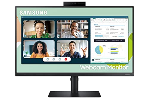 Samsung S40VA Series 24-Inch Computer Monitor, HDMI Monitor, 75Hz Monitor, IPS Monitor, Built-in Webcam, Built-in Speaker & Mic, FreeSync Premium (LS24A400VENXZA)