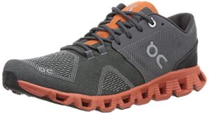 on running men's cloud x textile synthetic shoes, rust/rock, size 13 m us