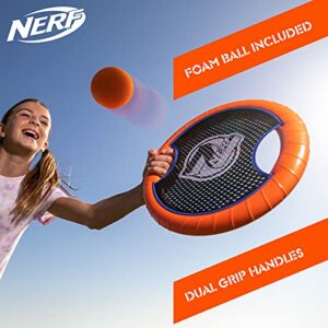 NERF Trampoline Paddle Ball and Flying Disc Set, Indoor Outdoor Game for Two