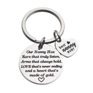 ankiyabe nanny gift keychain thank you gift for nanny child care gift babysitter gift nanny appreciation (our nanny has ears that truly listen)