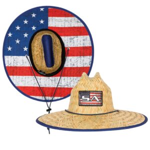 s a company summer straw hats for uv sun protection | unisex adult (american flag hat 2.0)