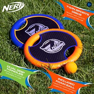 NERF Trampoline Paddle Ball and Flying Disc Set, Indoor Outdoor Game for Two