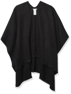 amazon essentials women's reversible poncho, black, one size