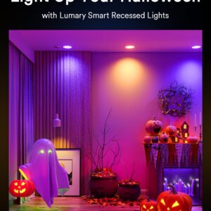 Lumary Smart Recessed Lighting 6 Inch Canless LED Recessed Lights 13W 1000lm Color Changing LED Downlight Wi-Fi Bluetooth Soffit Lights with J-Box Work with Alexa/Google Assistant (6 Inch, 8 Pack)