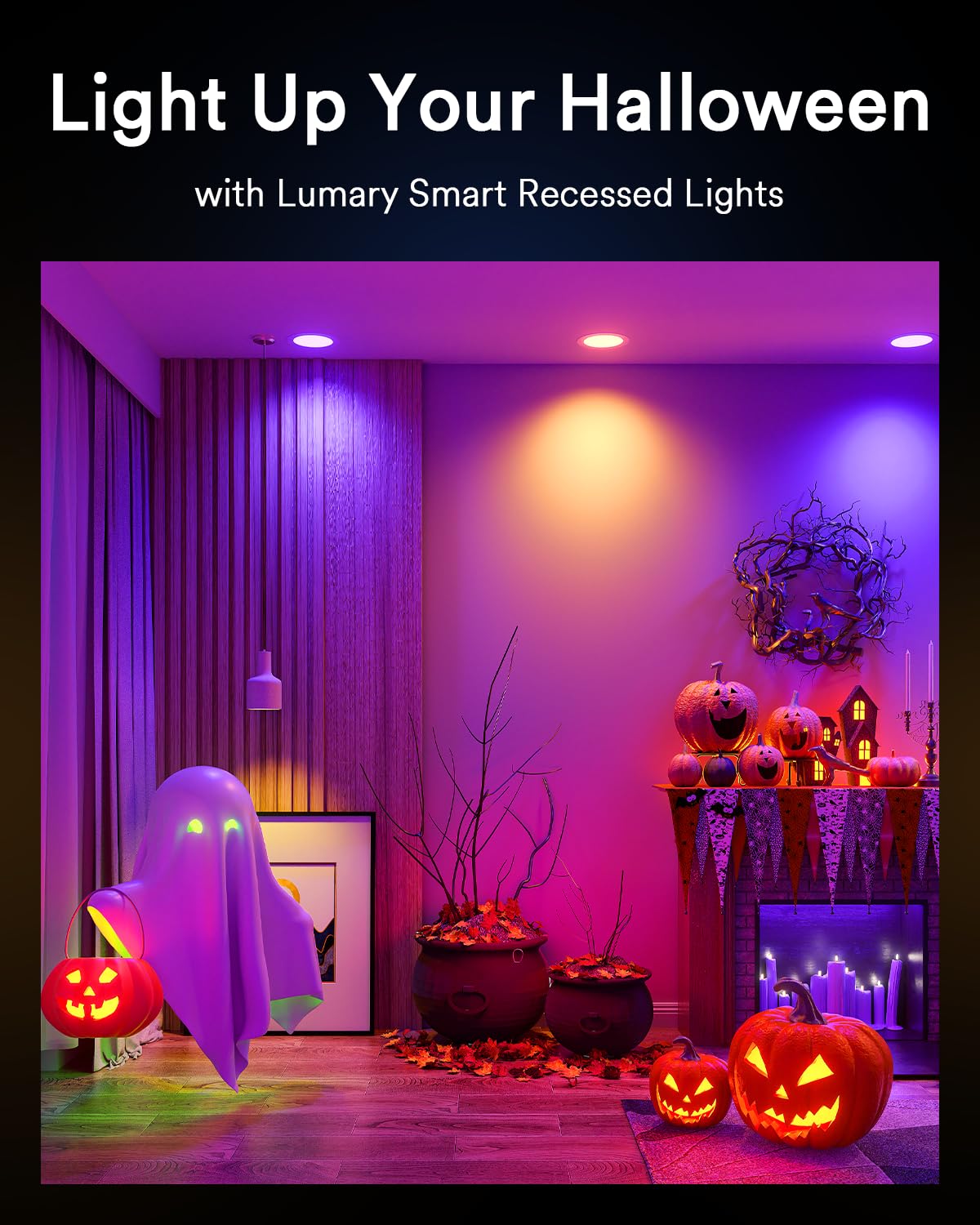 Lumary Smart Recessed Lighting 6 Inch Canless LED Recessed Lights 13W 1000lm Color Changing LED Downlight Wi-Fi Bluetooth Soffit Lights with J-Box Work with Alexa/Google Assistant (6 Inch, 8 Pack)