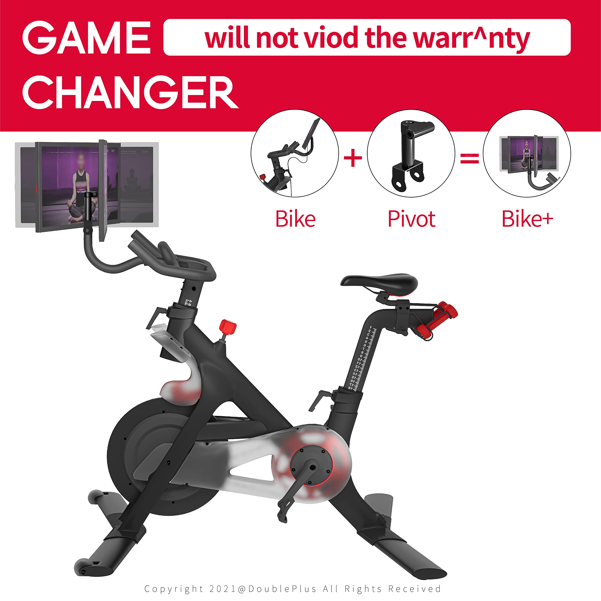 DoublePlus Swivel Compatible with Peloton Bike, Upgraded Swivel for The“ OG” Bike, 360 Degree Adjuster, Easily Adjust & Rotate Your OG Bike Screen, Accessories Compatible with The OG Bike