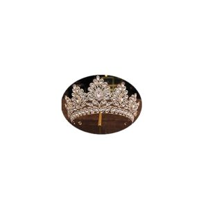 bmirth baroque crown and tiara gold crystal pearl bride wedding queen crowns decorative princess tiaras rhinestone hair accessories for women and girls (l)