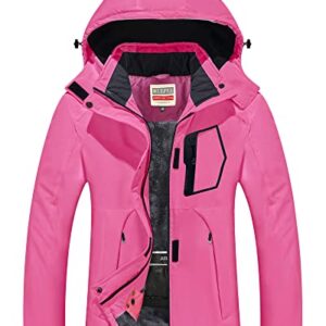 WULFUL Women’s Waterproof Snow Ski Jacket Mountain Windproof Winter Coat with Detachable Hood