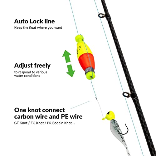 THKFISH Fishing Bobbers 5PCS EVA Foam Floats Red/Yellow Snap-On Spring Fishing Buoy Weighted Snag On Cigar Float for Crappie 3in