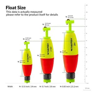 THKFISH Fishing Bobbers 5PCS EVA Foam Floats Red/Yellow Snap-On Spring Fishing Buoy Weighted Snag On Cigar Float for Crappie 3in