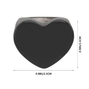 generic 2pcs Acrylic Band Ring Heart Shaped Band Ring Retro Resin Ring Black White Plastic Wide Ring Finger Ring Jewelry Figure Accessory for Girl Women, 2.3x2.3cm