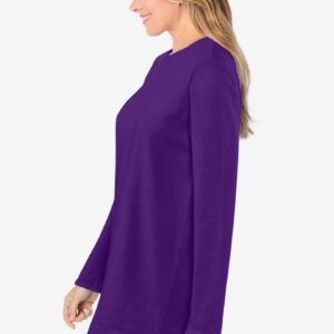 Woman Within Women's Plus Size Thermal Sweatshirt - 6X, Radiant Purple