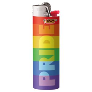 BIC Maxi Pocket Lighter, Special Edition Pride Collection, Assorted Unique Lighter Designs, 8 Count Tray of Lighters